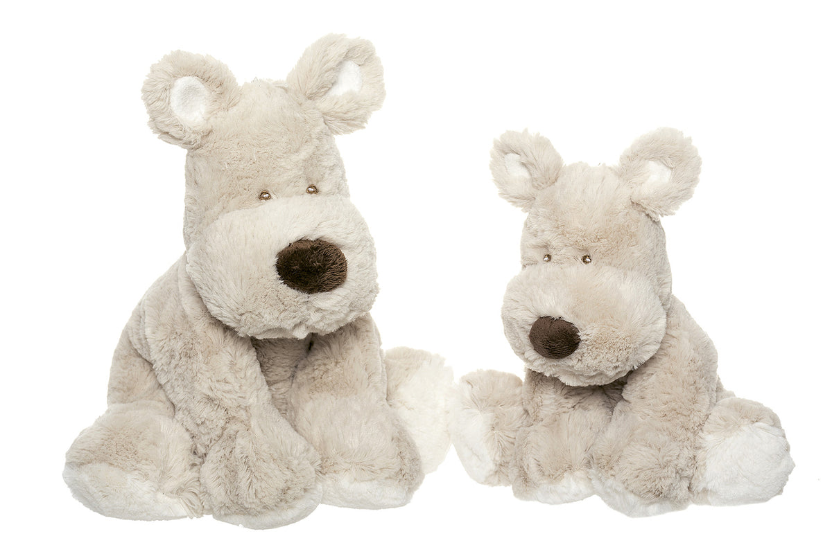 Medium Teddy Cream Dog Grey – Tri-Action Toys